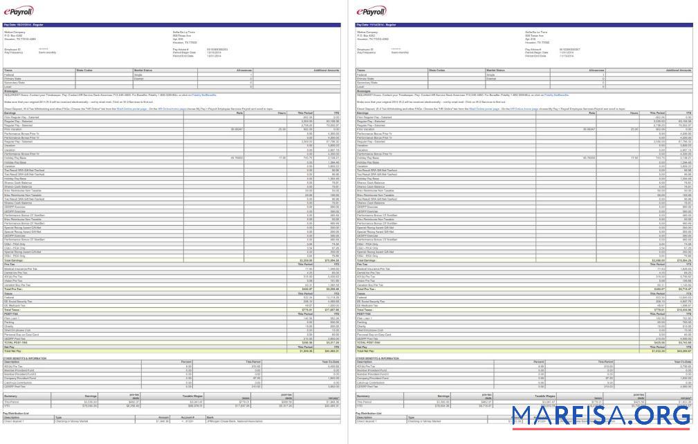 Printable Epayroll Motiva company pay stubs real example - Marfisa