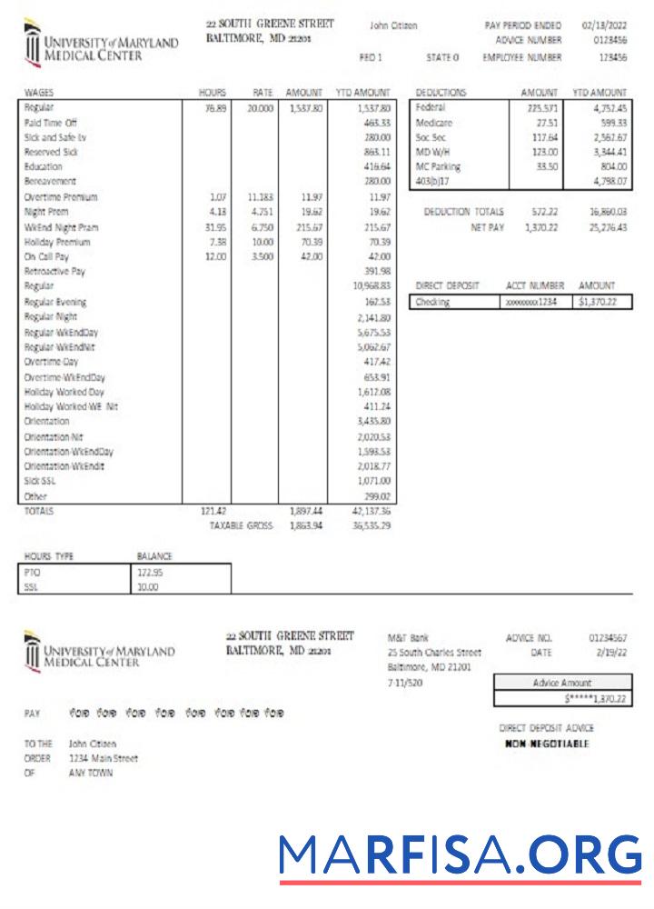 Printable USA Maryland University of Maryland Medical system example ...